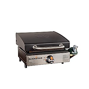 Blackstone 1814 Stainless Steel Propane Gas Portable, Flat Top Griddle Frill Station for Kitchen, Camping, Outdoor, Tailgating, Tabletop, Countertop – Heavy Duty & 12, 000 BTUs, 17 Inch, Black
