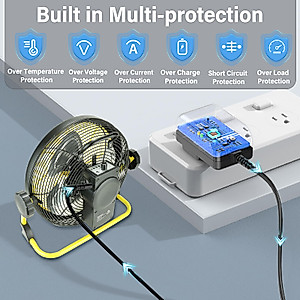HIENADTOR 24V Charger Cord for Geek Aire CF1 CF1SE CF2 Rechargeable Outdoor High Velocity Camping Fan 12'' 16'' Power Cord Adapter for Geek Aire CF1-SE CF-1 CF-2 Portable Variable Speed Outdoor Fan