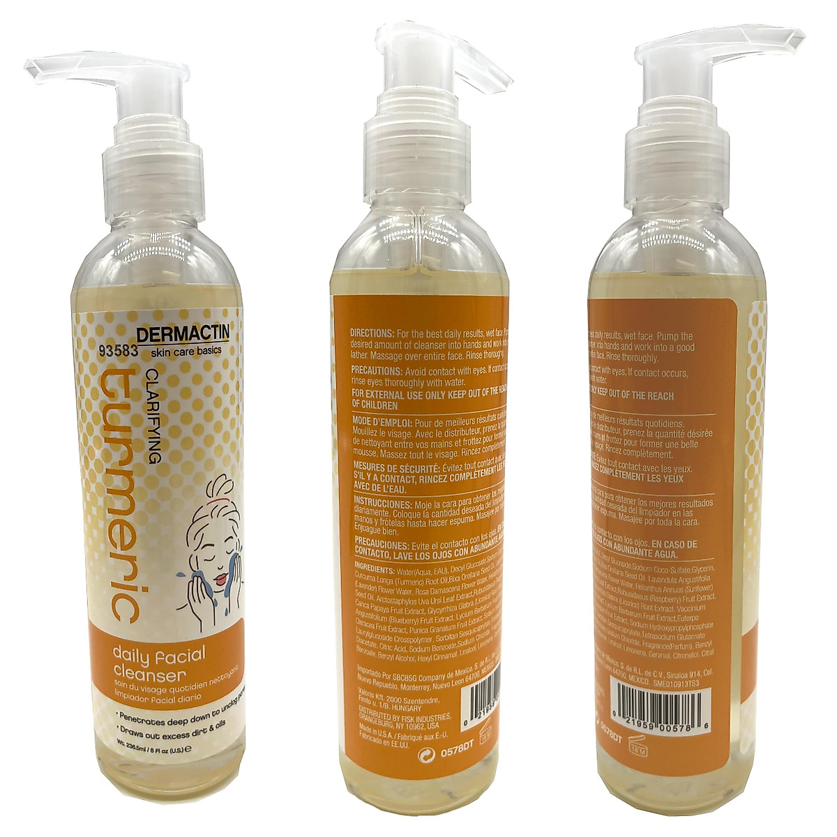 Dermactin-TS Turmeric Cleanser Daily Facial Cleanser 8 Ounce