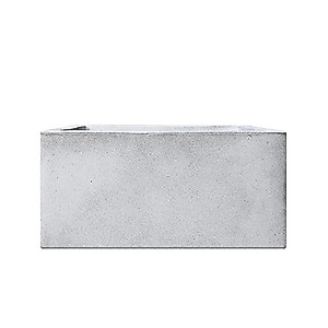 Kante 31.5" L Rectangular Concrete Planters, Outdoor Indoor Modern Plant Pot with Drainage Hole and Rubber Plug for Garden, Patio, Concrete Gray Finish
