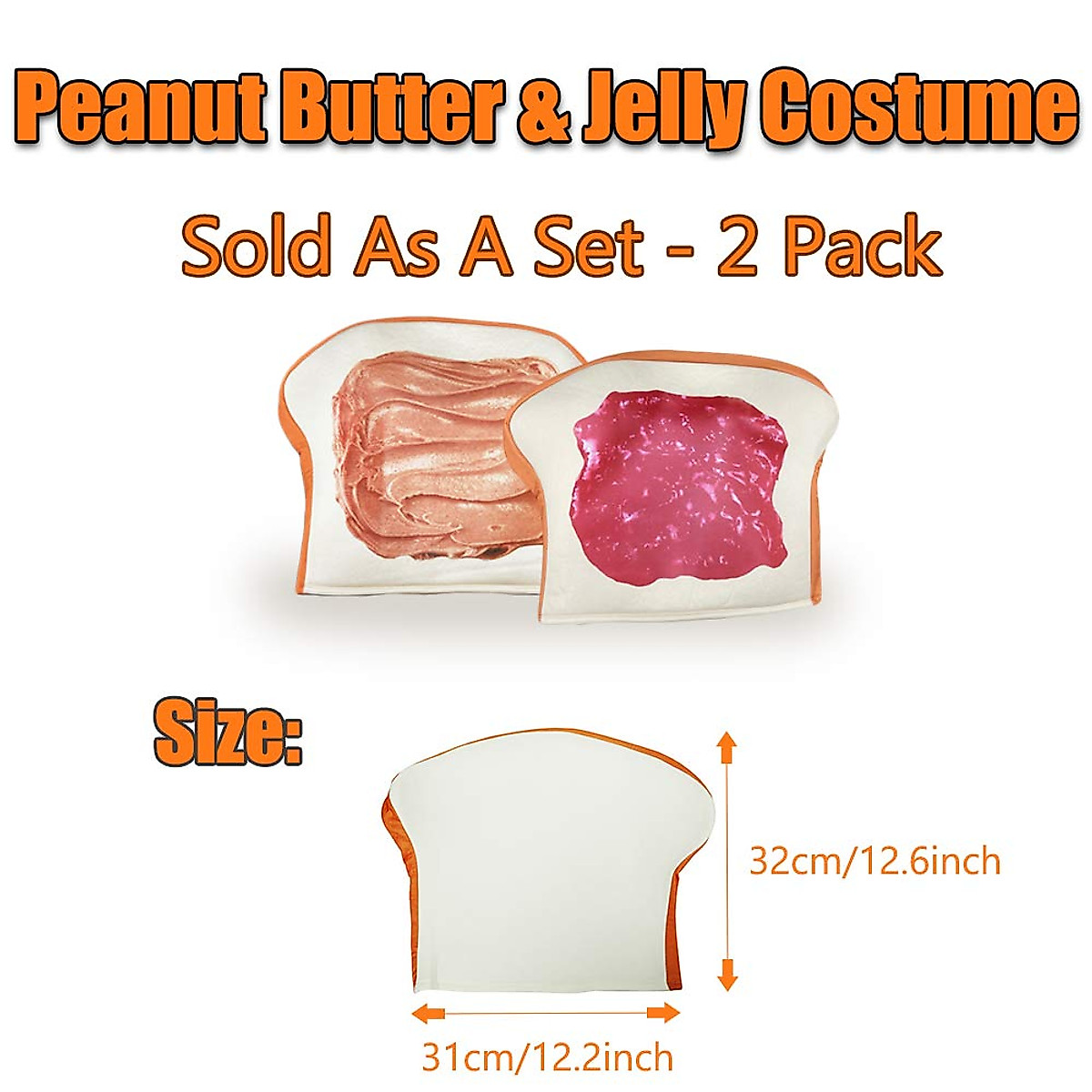 EraSpooky Couple Halloween Costume Bread Slices Peanut Butter and Jelly Adults Cosplay Party Funny Food Mascot (Only a Pair of Hats)