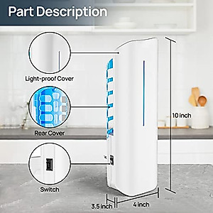 Meilen Bug Zapper, Fruit Fly Traps for Indoors - Silent Mosquito Killer for Home & Office, 375 Sq.ft Coverage Flying Insect Trap for Gnats, Aedes & Other Insects, 3 Glue Cards Included