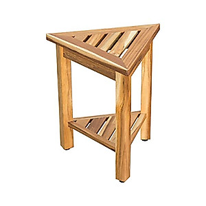 EcoDecors ED977 Flexi Corner Shower Stool, Natural