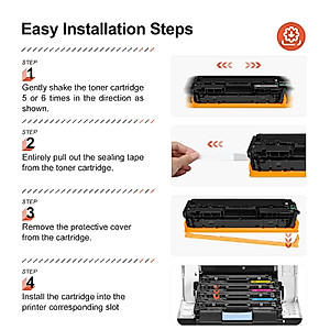 v4ink Compatible 215A Toner Cartridge (with Chip) Replacement for HP 215A W2310A W2311A W2312A W2313A Toner Black for HP Color Pro M182nw M183fw Printer Black Cyan Yellow Magenta 4-Pack