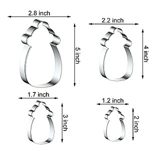 Baby Bottle Cookie Cutter Set for Baby Shower Baking, 5/4/3/2 inch, 4 Piece, Stainless Steel