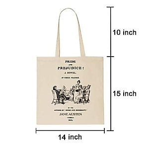 Universal Zone Pride and Prejudice by Jane Austen tote bag. Handbag with Pride and Prejudice book design. Book Bag. Library bag. Jane Austen Gift