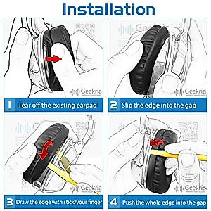 Geekria QuickFit Protein Leather Replacement Ear Pads for Sony WH-XB900N Headphones Ear Cushions, Headset Earpads, Ear Cups Repair Parts (Blue)