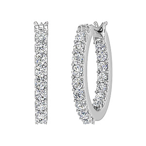 1 Carat Prong Set Diamond Inside-out Hoop Earrings in 10k Yellow Gold