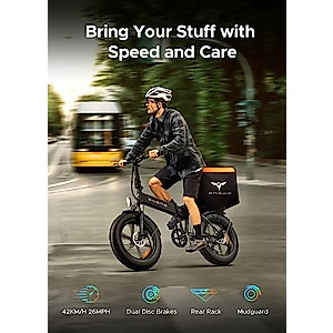 ENGWE EP-2 Pro Electric Bike 750W Folding Ebike for Adults with 48V 13Ah Removable Battery Range 75Mile - 20" x 4.0 Fat Tire Electric Bicycle, 7 Speed Gear E-Bike for All Terrain