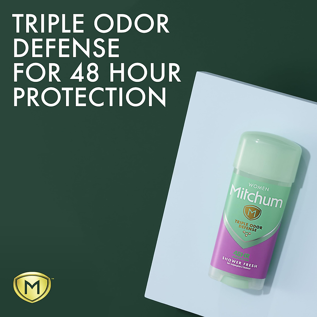Mitchum Women's Deodorant, Antiperspirant Stick, Triple Odor Defense Gel, 48 Hr Protection, Shower Fresh, 3.4 Oz (Pack of 2)