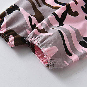 Elspilit Infant Baby Girl Clothes Long Sleeve Ruffle Romper Pants Headband Outfits Sets (0-3 Months,Pink)