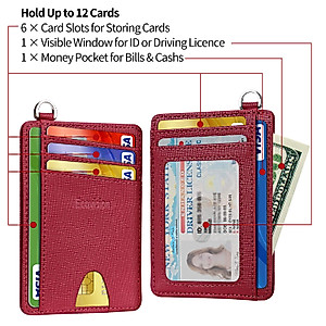 EcoVision Slim Minimalist Front Pocket Wallet, RFID Blocking Credit Card Holder Wallet with Detachable D-Shackle for Men Women