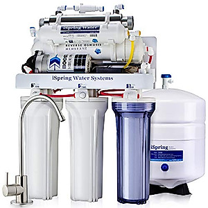 iSpring RCC1UP 6-Stage 100 GPD Under Sink Reverse Osmosis Drinking Water Filtration System With Booster Pump and UV Ultraviolet Filter