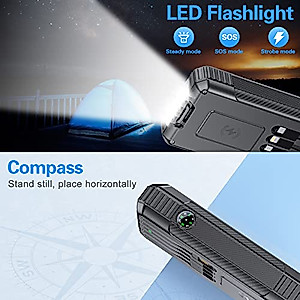 DJKK Solar Power Bank Wireless Charger 33800mAh Built in 4 Cables and LED Camping Lights 22.5W Fast Charging Power Bank 7 Outputs 4 Inputs Portable Charger Compatible with All Mobile Devices