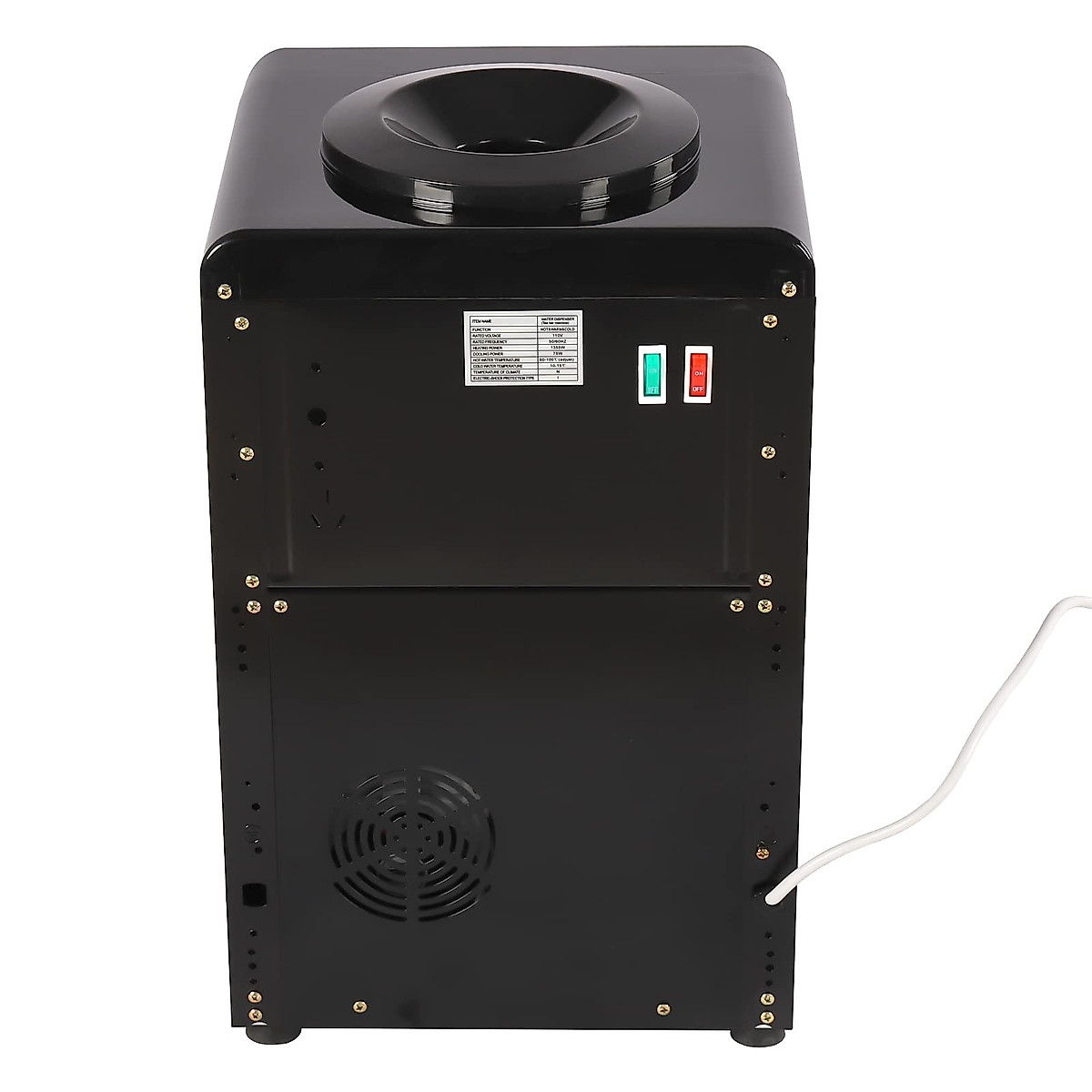 Top Loading Water Cooler Dispenser with Child Safety Lock, 3 or 5 Gallon Countertop Hot and Cold Water Dispenser - 304 Stainless Steel Liner, Ideal for Home, Bedside, Kids room (Black)