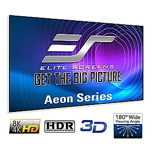 Elite Screens Aeon Series, 150-inch 16:9, 8K / 4K Ultra HD Home Theater Fixed Frame EDGE FREE Borderless Projector Screen, CineWhite UHD-B Front Projection Screen, AR150WH2, 150-inch / 16:9