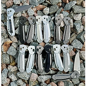 Generic Black Anodized Honeycomb Billet Aluminum Tritilian Design Scales Full Size Griptilian Custom Knife Handle, Knife Scales, EDC