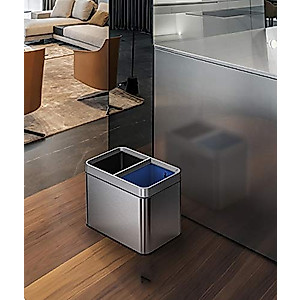 XQ-Gforward linghuan Business Trash Can, Stainless Steel Sorting Trash Hotel Restaurant School Apartment Living Room Trash Can 25 * 30 * 40CM