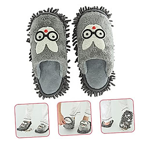 VILLCASE 1 Pair Mop Slippers Cute Slippers Microfiber Mops Cleaning Mops Floor Cleaner Microfiber Shoes Cover Cleaning Slipper Cartoon Mopping Slipper Cartoon Mop Slippers Winter Slipper