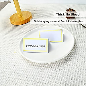 135 Pack place cards with Gold Foil Border Seating Place Cards for table setting table Weddings,Banquets,Dinner Parties,Name Cards