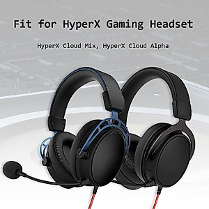 MJKOR Replacement Audio AUX Cable Compatible with HyperX Cloud Mix and Cloud Alpha Gaming Headset, Inline Mute and Volume Control(No Inline Mic, Red)