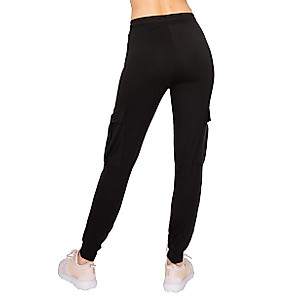 ALWAYS Cargo Jogger Pants for Women - Super Soft Casual Lounge Sweatpants Black M