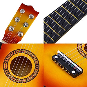 Toddmomy Portable Guitar 21 Inch Acoustic Guitar, Classical Acoustic Guitar, Small Size Portable Wooden Guitar for Children Beginner Adult Teen ( Giallo ) Kids Guitar