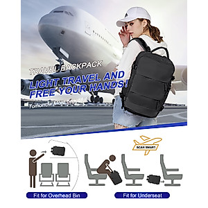 UPPACK Black Backpack For Women Men Travel Bag Watreproof Gym Hiking Backpack College Laptop Backpack For School Travel Essentials Carry On Bag