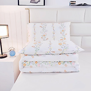 SDY 3PCS Floral Comforter Set Queen, Pink Flower Comforter Queen Bed in a Bag Set, Floral Bedding Lavender Aesthetic Comforter Set, Preppy Boho Spring Comforter Set for Kids, Toddler, Girls, Boys