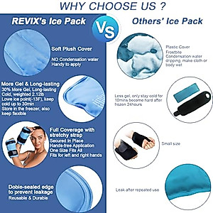 REVIX Wrist Ice Pack Wraps for Carpal Discomfort Soothing (2-Piece Set) Reusable Gel Hand Ice Packs, Cold Pack with Cold Compress, Promote Flexibility and Reduce Fatigue