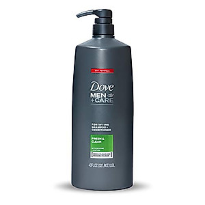 Dove Men+Care Fortifying 2 in 1 Shampoo and Conditioner for Normal to Oily Hair Fresh and Clean with Caffeine Helps Strengthen and Nourish Hair 40 oz