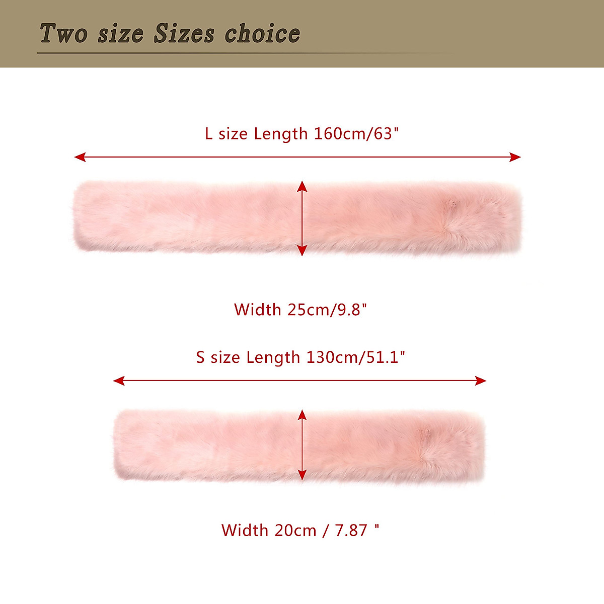 Dikoaina Women's Winter Fake Faux Fur Scarf Wrap Collar Shawl Shrug (63"/160cm, New Pure Pink)