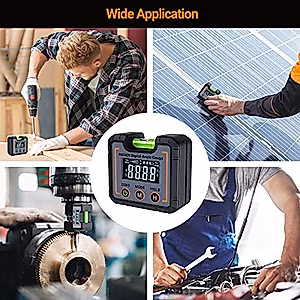 Digital Electronic Level and Angle Gauge, Angle Finder with Bubble Level and Magnetic Base, High Contrast Display for All Environment, Measuring Tool for Carpentry, Building, Automobile, Masonry