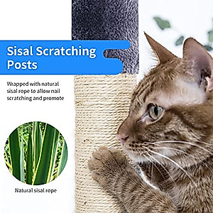 BestPet 36 inches Cat Tree for Indoor Cats Cat Tower with Scratching Posts Multi-Level Cat Furniture Condo with Ramp, Perch Spacious Cat Cave & Funny Toys for Kittens House,Dark Grey