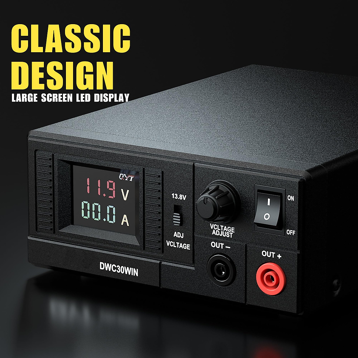 Switching Power Supply 13.8V 30A Peak Current for 110V AC Converter Power Supply 7.5V to 15.8V Adjustable with LCD Display for Powering HAM Radio
