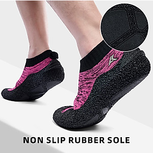 Akk Barefoot Sock Shoes Men Women - Minimalist Toe Zero Drop Walking Shoes Comfortable Ultra Portable Non Slip Multi-Occasion Water Shoes Pink Black Men Size 8 Women Size 10