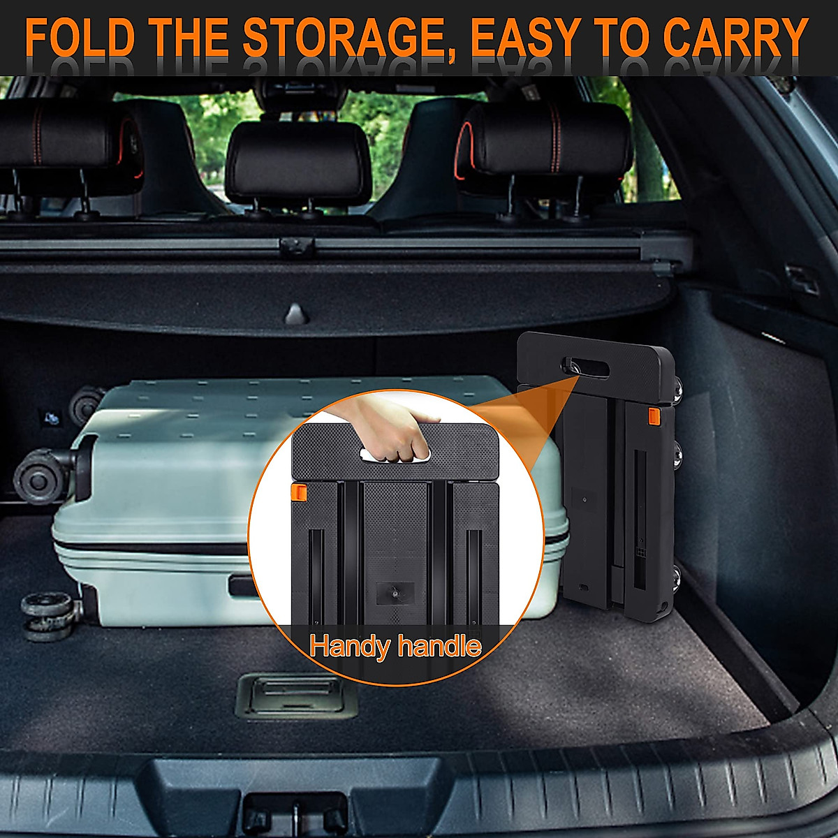 ITHWIU 500 LB Heavy Duty Folding Hand Truck with 6 Wheels Solid Construction Compact and Utility Luggage Cart for Luggage/Personal/Shopping/Auto/Moving & Office Use – Stretchable, Black