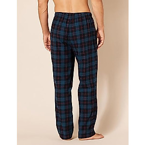 Amazon Essentials Men's Flannel Pajama Pant (Available in Big & Tall), Black Blue Plaid, X-Large
