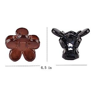 AOPRIE Mini Hair Clips 20 Count Small Size Sun Flower Claw Hair Accessories for Women and Girls in Black, Brown, Clear Plastic