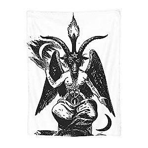 Satanic Ritual Demon Devil Wicca Wiccan Pagan Baphomet Full Fleece Throw Cloak Wearable Blanket Flannel Fluffy Comforter Quilt Nursery Bedroom Bedding King Size Plush Soft Cozy Air Conditioner Blanket
