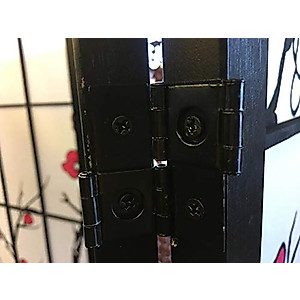 Legacy Decor 4-Panel Blossom Screen Room Divider, Black