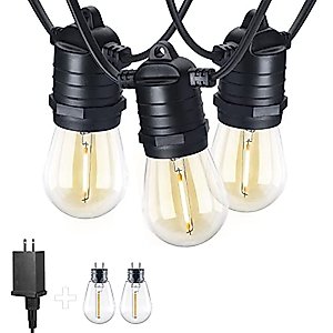 12V Low Voltage Outdoor String Lights, S14 LED String Lights 48FT Outdoor Hanging String Light Shatter-Proof, Outdoor LED String Lights Patio String Light, Décor for Patio, Backyard, Gazebo, Porch
