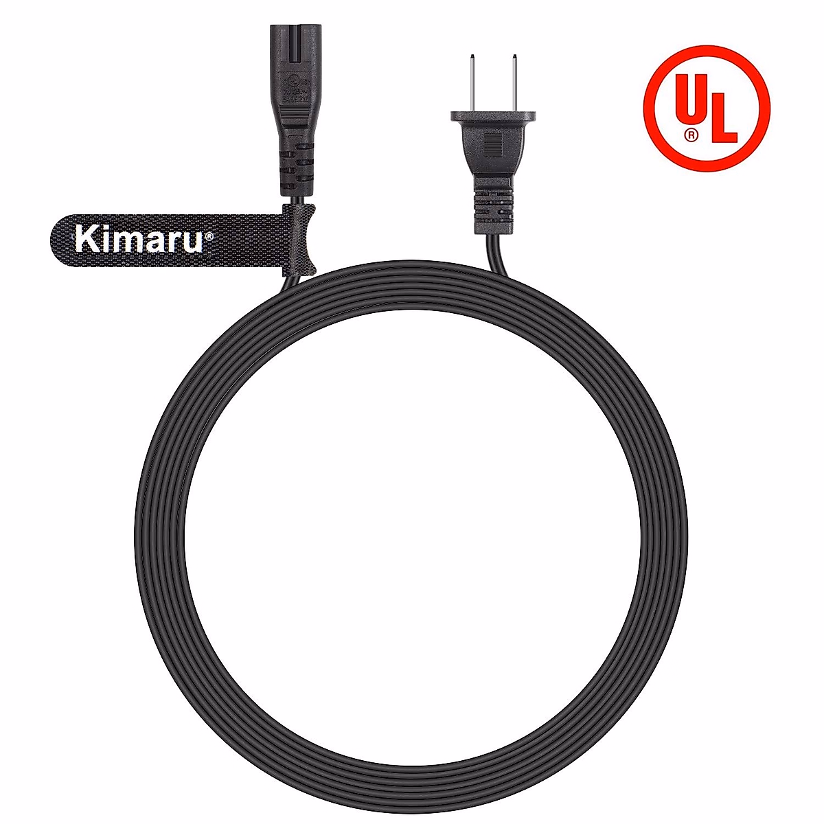 Kimaru TV Power Cord for Samsung LG TCL Sony LED LCD Insignia Sharp Toshiba JVC Hisense Electronics (4Ft Cable)