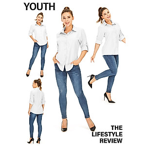 Women's Long Sleeve Safari clothes UPF 50+ Hiking Fishing shirts,Sun Protection Quick Dry Light Cooling Shirts(5019 White XL)