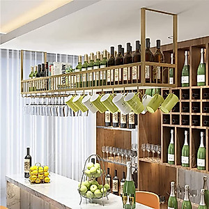 Ceiling Glass Rack Hanging Storage Rack,Iron Ceiling Shelf,Goblet Stemare Holder,Suitable for Restaurants/Bars/Home Ceiling Decorative Floer Stand