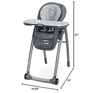 Graco Table2Table Premier Fold 7 in 1 Convertible High Chair | Converts to Dining Booster Seat, Kids Table and More, Landry, 15x19.29x27 Inch (Pack of 1)