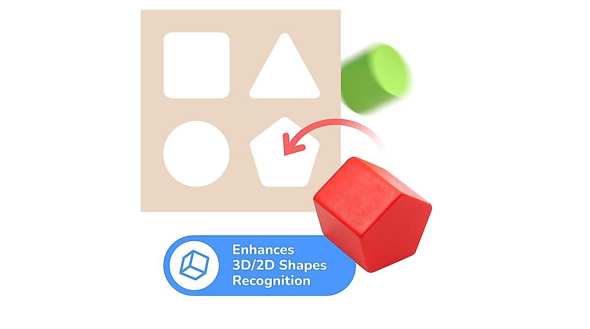 Bimi Boo Wooden Shape Sorter Toy - Safe & Fun for Toddlers