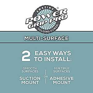 Zenna Home Power Grip Pro Rustproof Multi-Surface Dual Mount Shower Storage Hook, 2 Pack, Stainless Steel