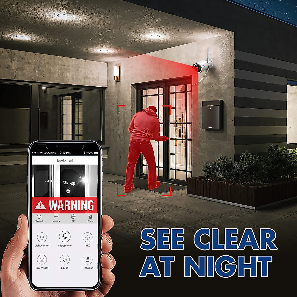 Wireless Security Camera System with 1TB Hard Drive, Security Cameras 1080P with 24/7 Video Audio Recording, IP66 Weatherproof Indoor Outdoor Camera, Plug and Play, Remote Access, Motion Detection