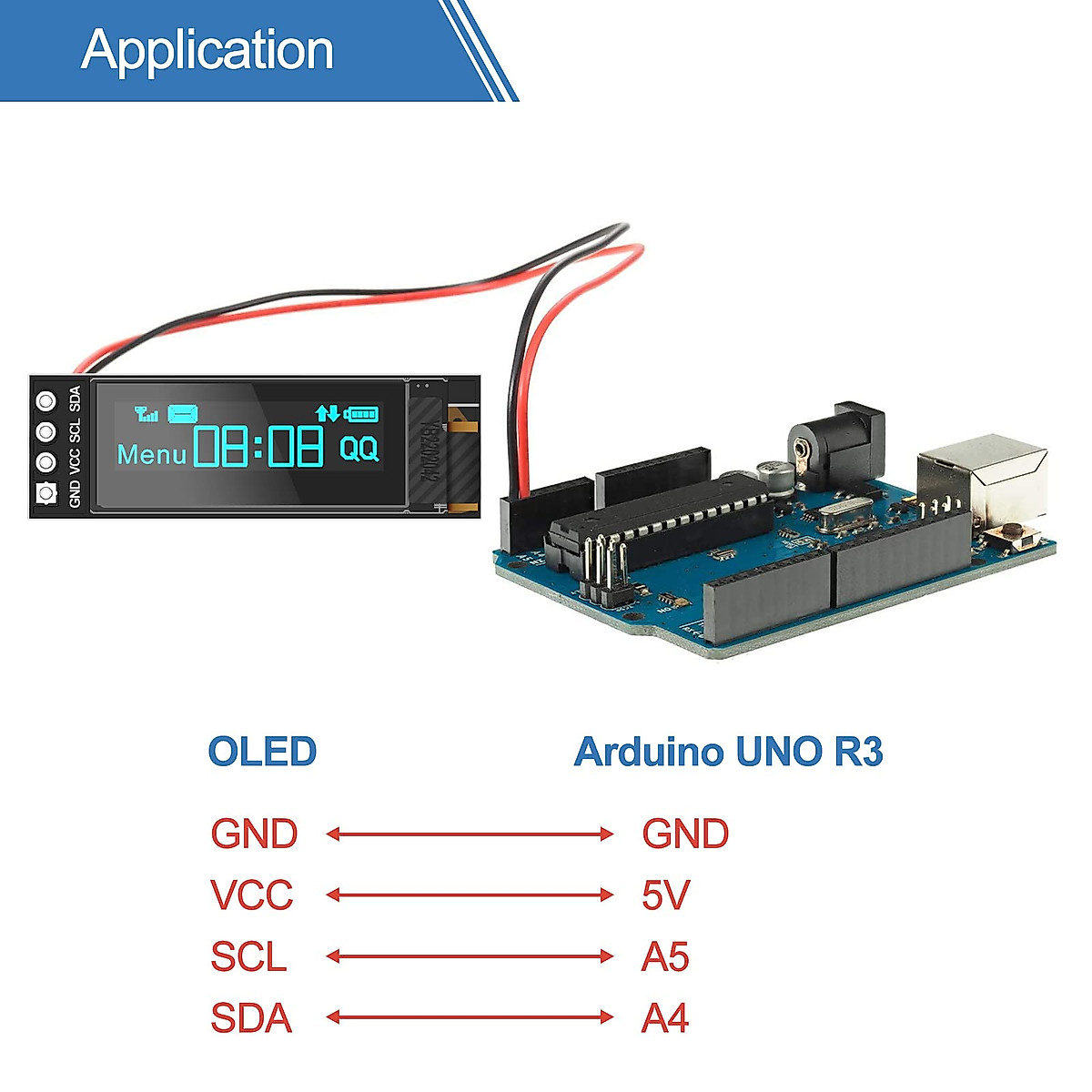 MakerFocus 2pcs I2C OLED Display Module 0.91 Inch I2C SSD1306 OLED Display Module Blue I2C OLED Screen Driver DC 3.3V~5V for Ar duino